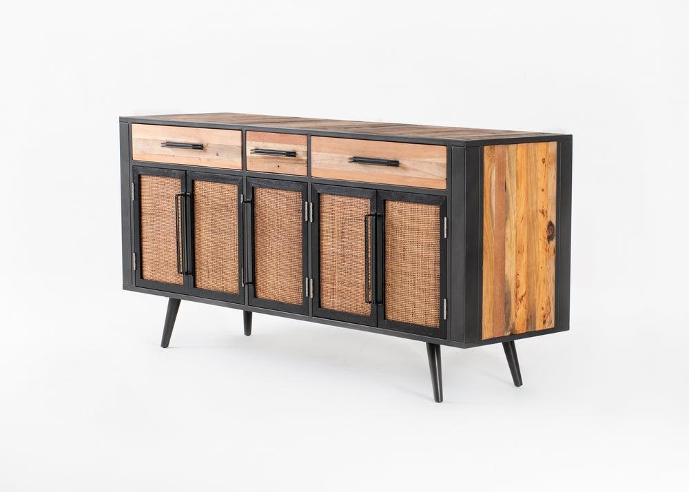Nordic Rattan Natural Boat Wood Buffet 5 Doors 3 Drawers BW RT 19054 ...