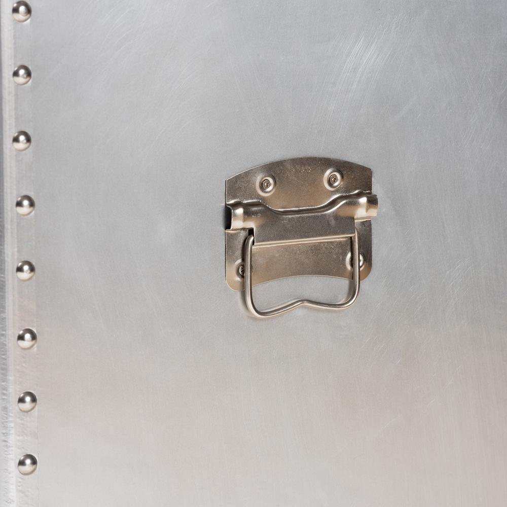 Serge French Industrial Silver Metal 1-Door Accent Storage Cabinet | FredCo