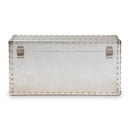 Serge French Industrial Silver Metal Storage Trunk