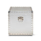 Serge French Industrial Silver Metal Storage Trunk