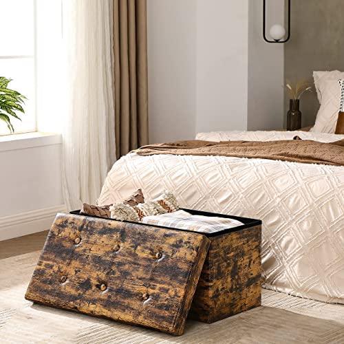 Storage Bench with Lid Rustic Brown 29.9" L | FredCo