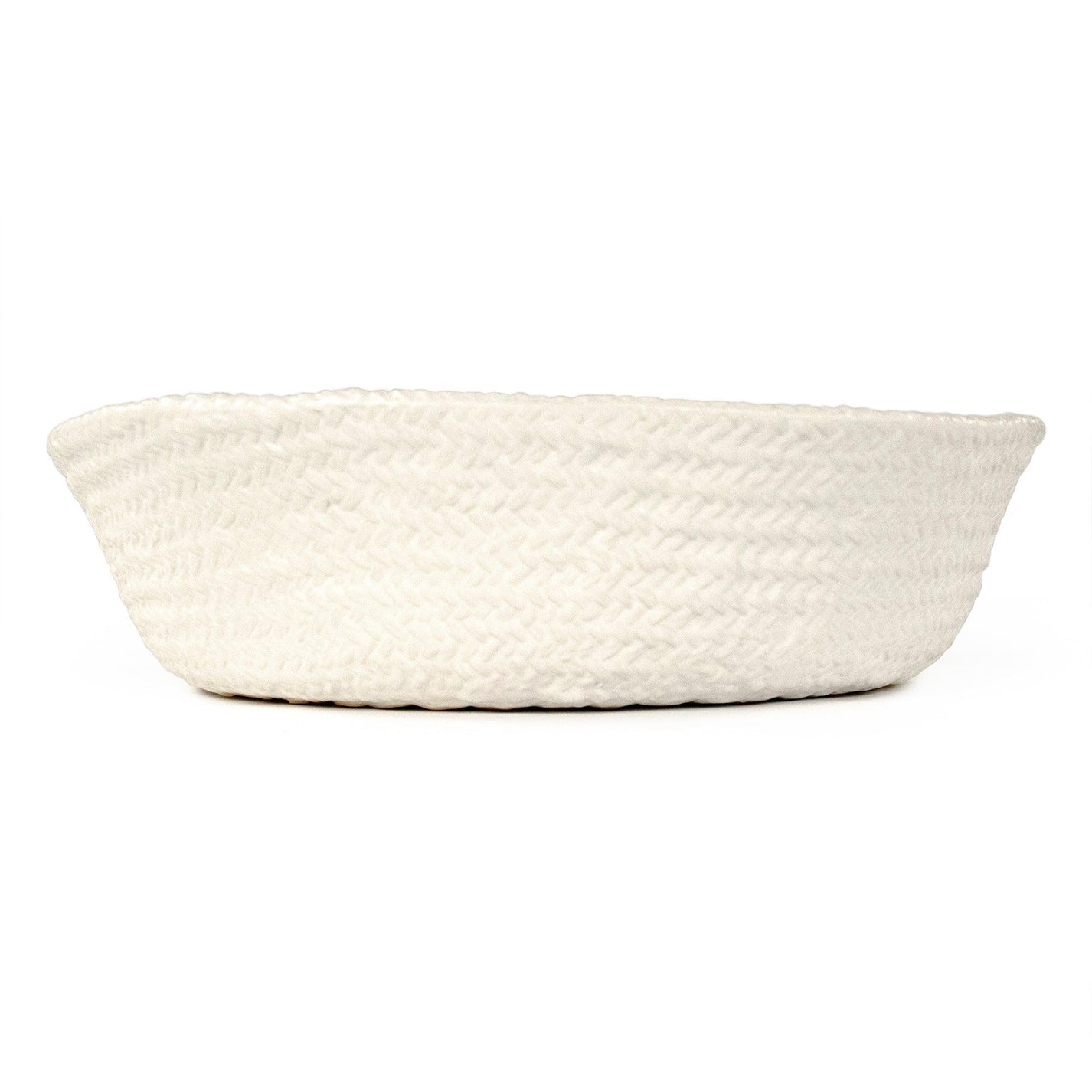 White Cross Weave Bowl Large CB3490-40-R11 | FredCo