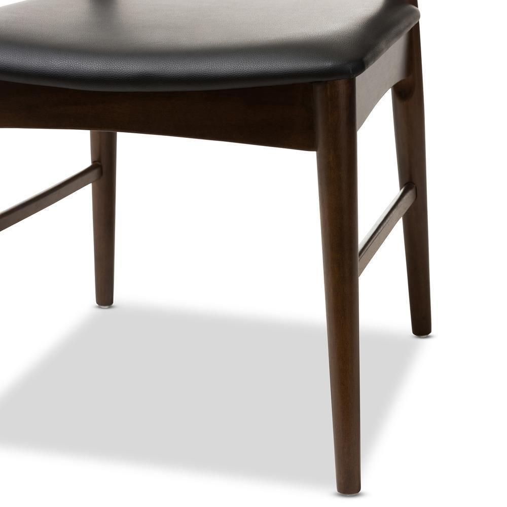 Winton Mid-Century Modern Walnut Wood Dining Chair Set of 2 | FredCo
